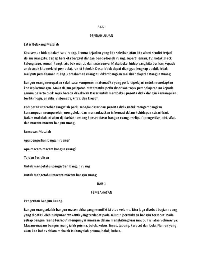 Perhitungan Bangun Datar Dan Bangun Ruang | PDF