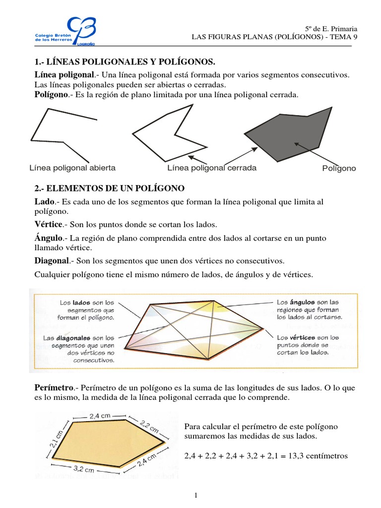 Líneas Poligonales y Polígonos. | PDF | Rectángulo | Triángulo