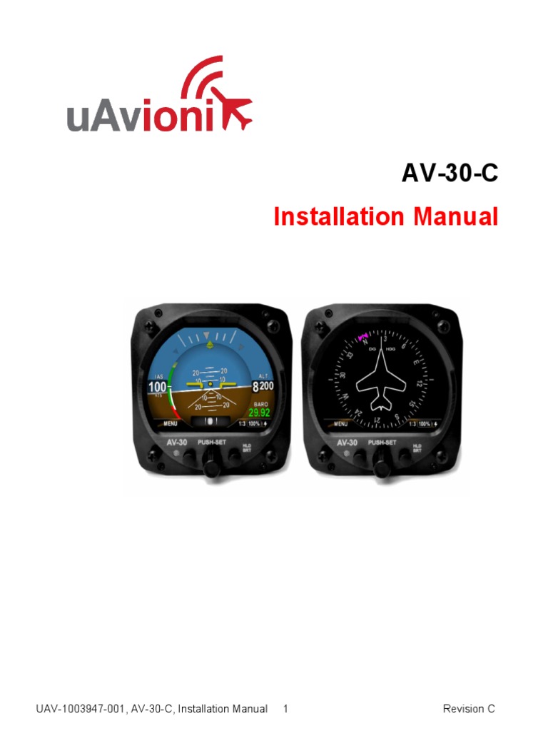 AV-30-C Installation Manual UAV-1003947-001 Rev C | PDF | Airspeed | Screw