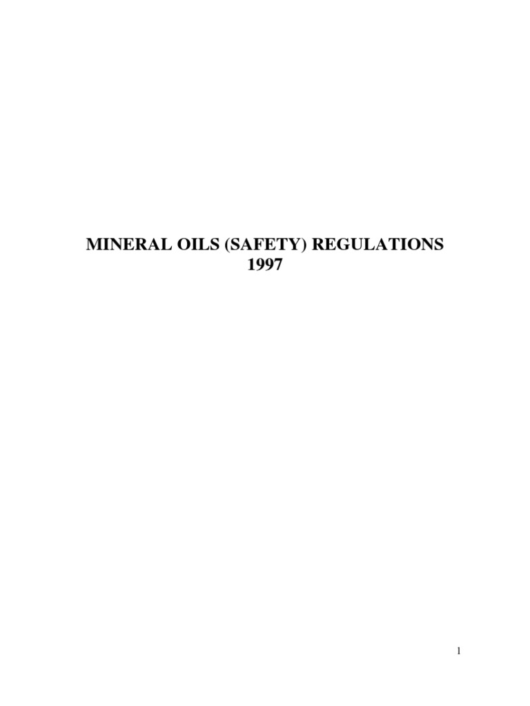 Mineral Oil Safety Regulations 1997 | PDF | Scuba Diving | Underwater ...