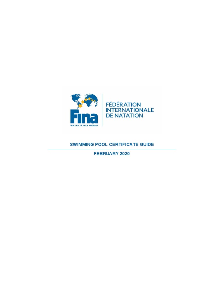 Fina Certificate Guide February 2020 1 | PDF | Surveying | Swimming (Sport)
