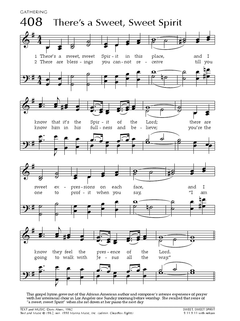 408-There's A Sweet Sweet Spirit | Download Free PDF | Divertissement ...