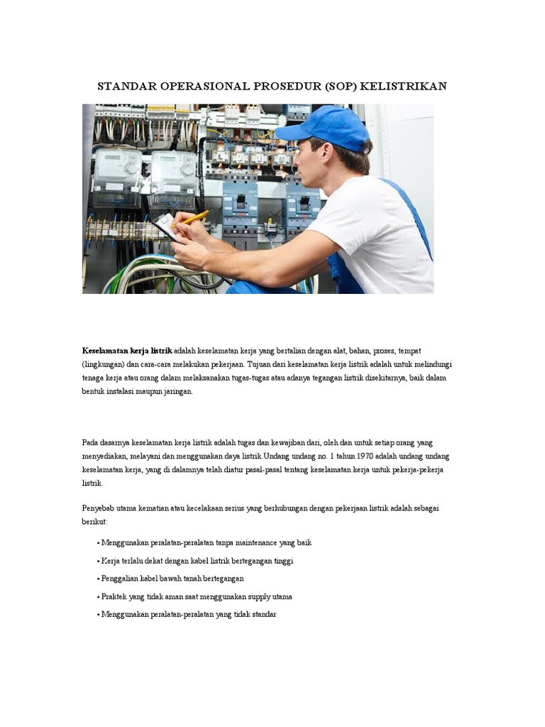 SOP Kelistrikan | PDF