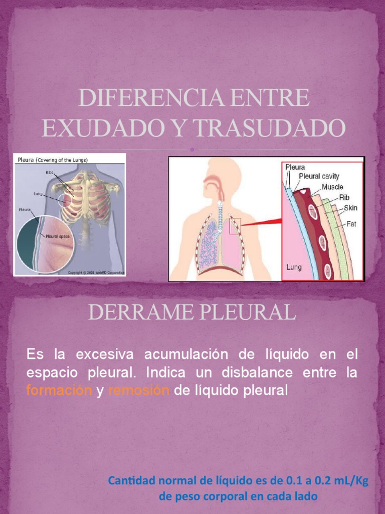 Diferencia Entre Exudado y Trasudado | PDF | Especialidades Medicas ...