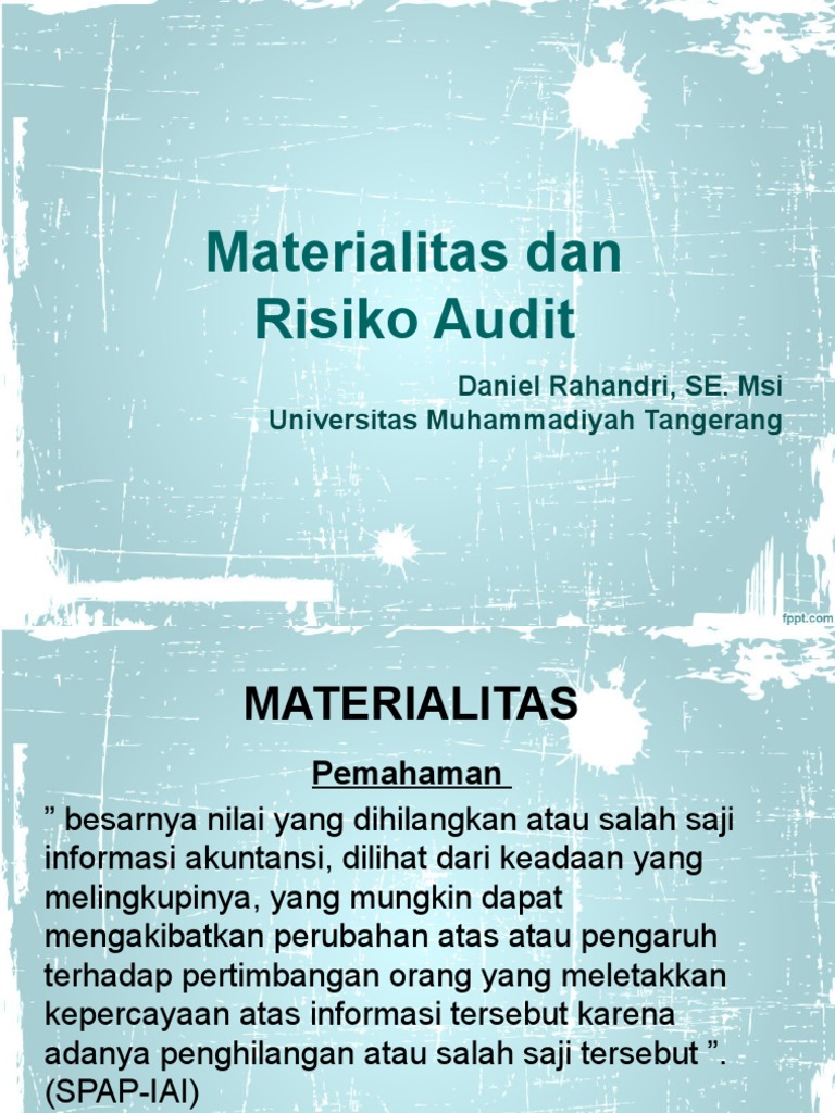 Materialitas Dan Risiko Audit | PDF