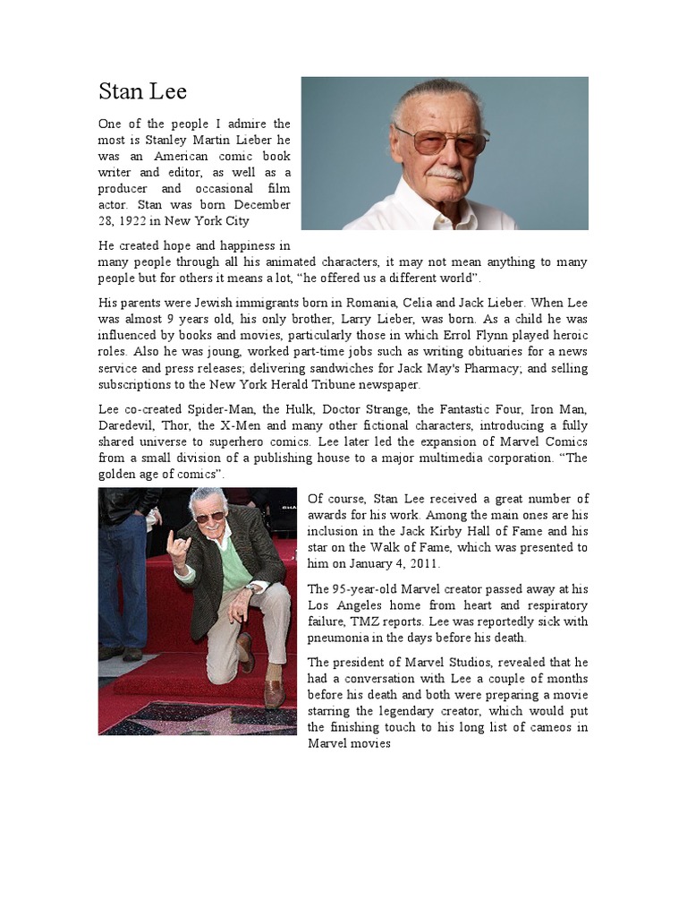 Stan Lee, Biography | PDF