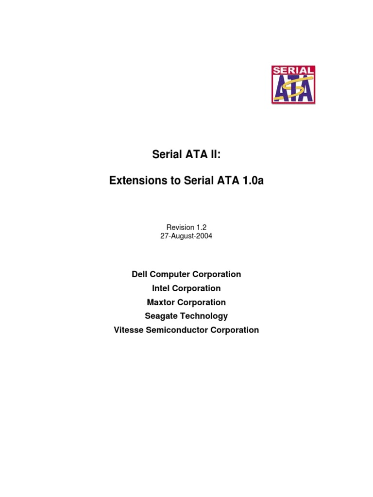 Serial ATA II: Extensions To Serial ATA 1.0a | PDF | Telecommunications ...