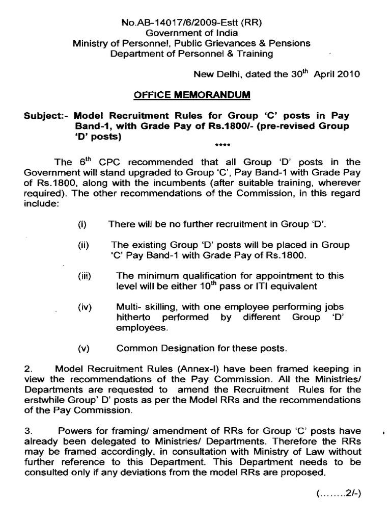AB-14017 6 2009-Estt (RR) | PDF | Government Institutions | Policy AB-14017 6 2009-Estt (RR) | PDF | Government Institutions | Policy