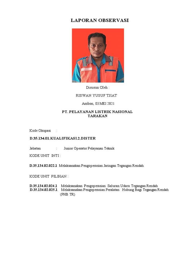 LAPORAN OBSERVASI DISTER (Riswan Yusuf Tjiat) | PDF