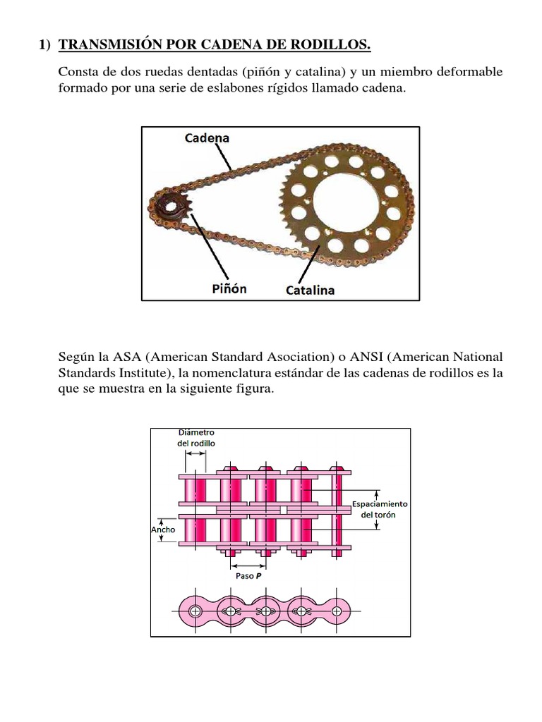 Cadenas | PDF | Engranaje | Cinemática