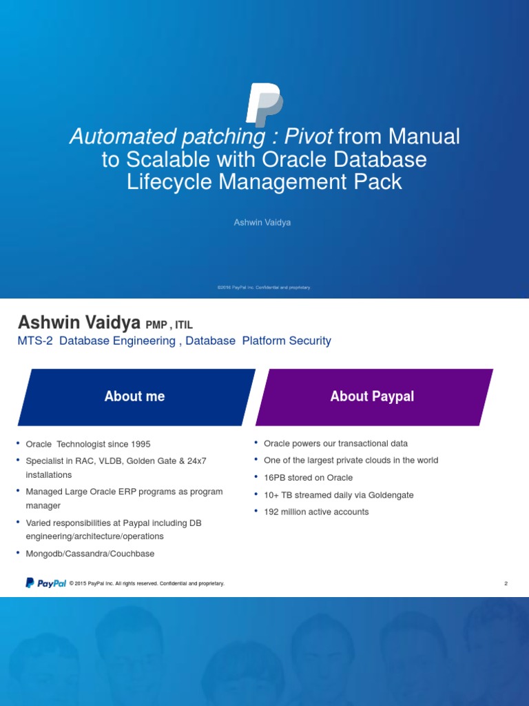 Automated Patching: Pivot From Manual: To Scalable With Oracle Database Lifecycle Management ...