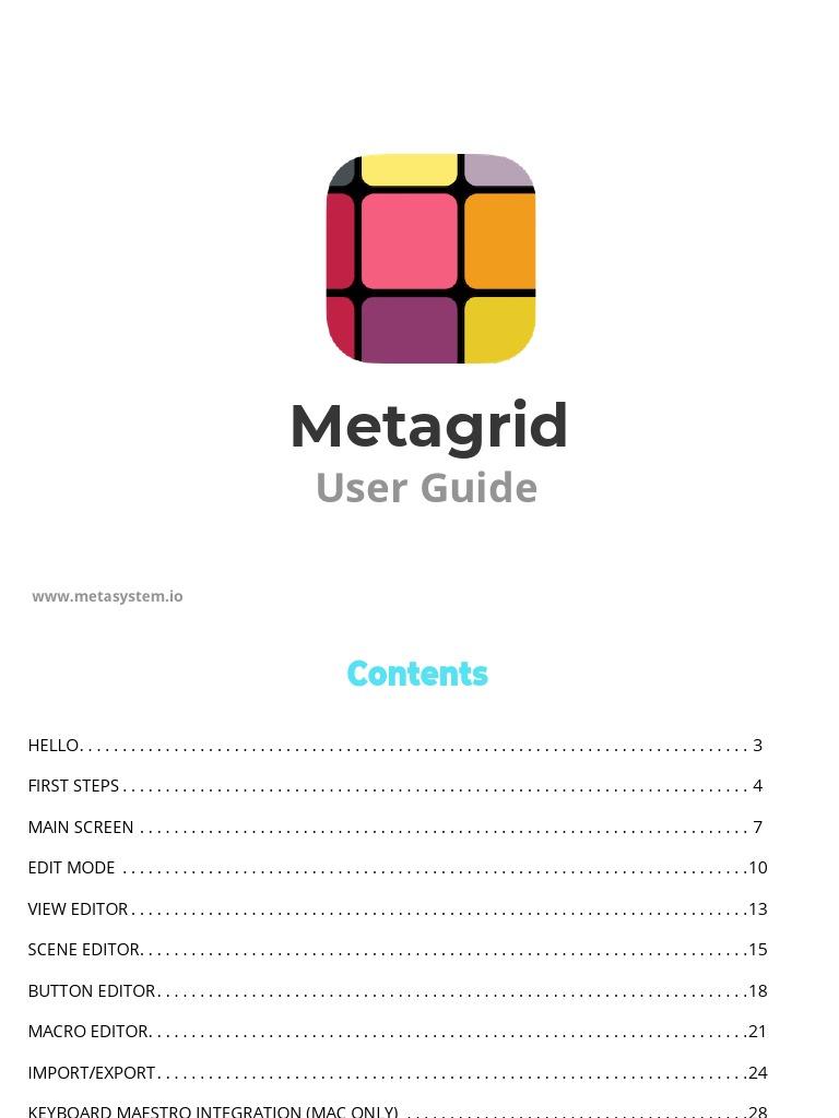 Metagrid 1.7 User Guide | PDF | Icon (Computing) | Ios
