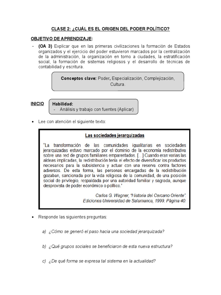 Origen Del Poder Politico en Las Primeras Civilizaciones | PDF