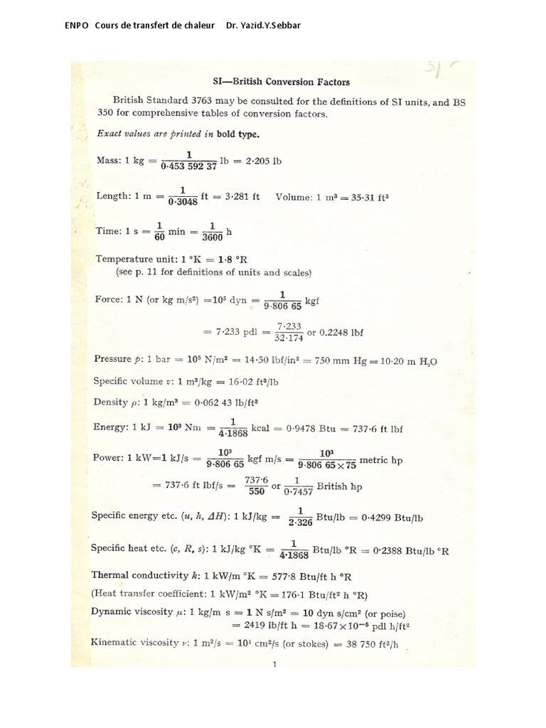 HT 0 Liste Des Symbols Utilisés, Table de Convertion | PDF | Heat ...