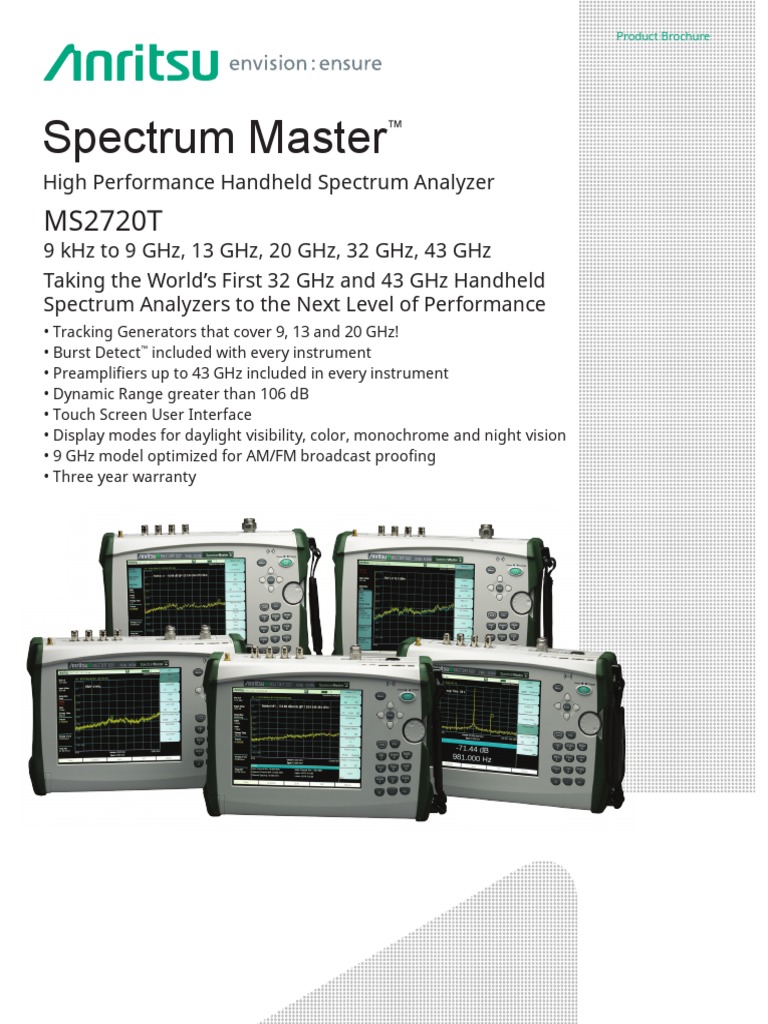 Anritsu - Spectrum Master MS2720T - 2009 | PDF | Frequency Modulation | Electromagnetic Interference