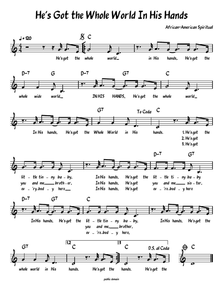 He's Got The Whole World in His Hands: African-American Spiritual 120 ...