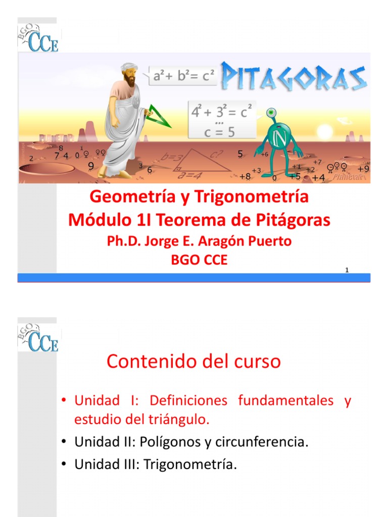 CCE TRIGO - Modulo 1I - Teorema de Pitagoras | PDF | Geometría ...
