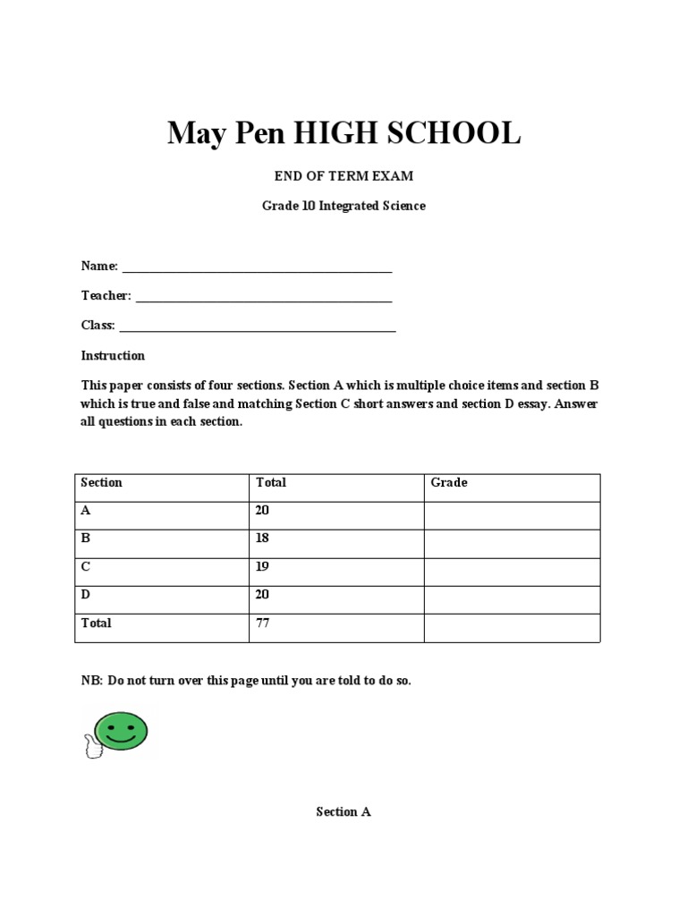 Integrated Science Form 4 Final Exam | PDF | Chemical Elements ...