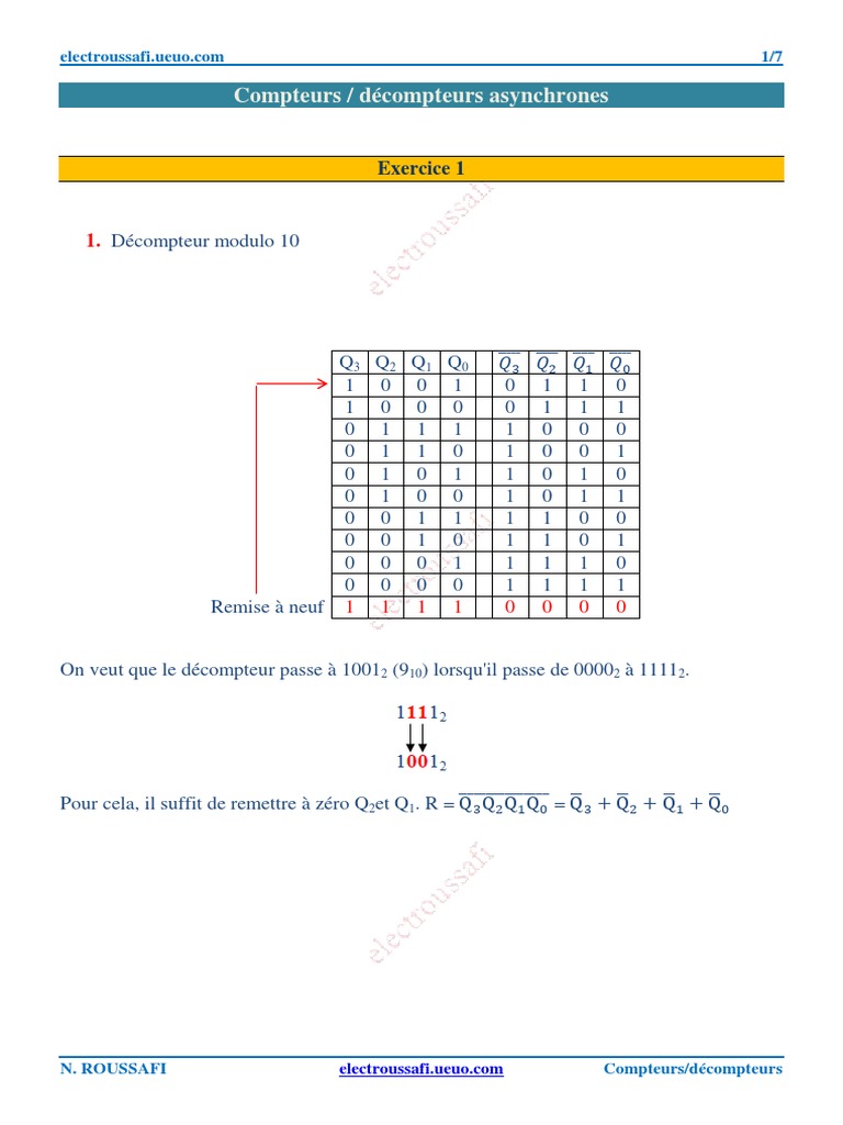 C Compteurs Decompteurs Asynchrones | PDF | Technologies de l'information et de la communication ...