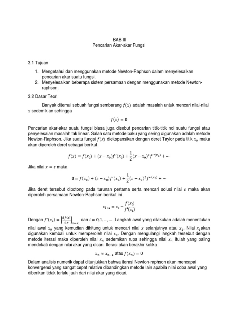 Bab 3 Pencarian Akar-Akar Fungsi | PDF | Metode & Bahan Ajar | Komputer