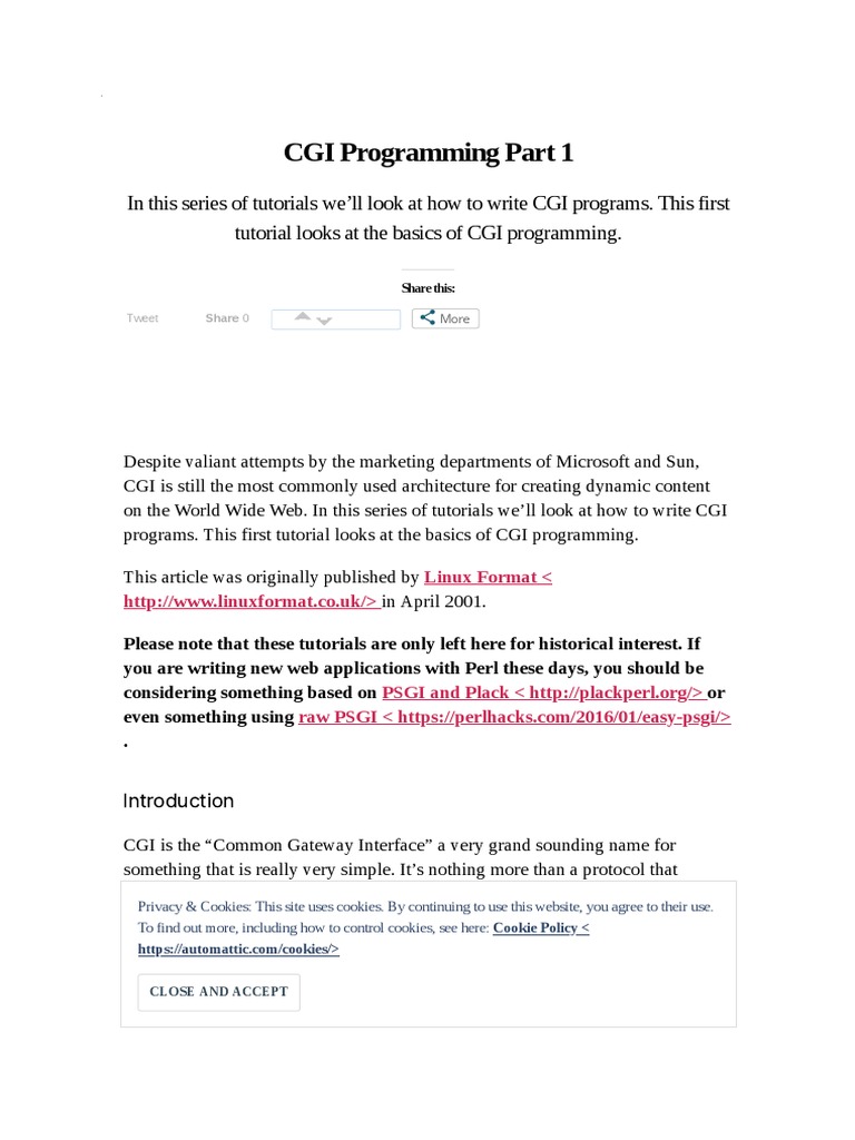 CGI Programming Part 1 - Perl Hacks | PDF | Http Cookie | Apache Http ... CGI Programming Part 1 - Perl Hacks | PDF | Http Cookie | Apache Http ...
