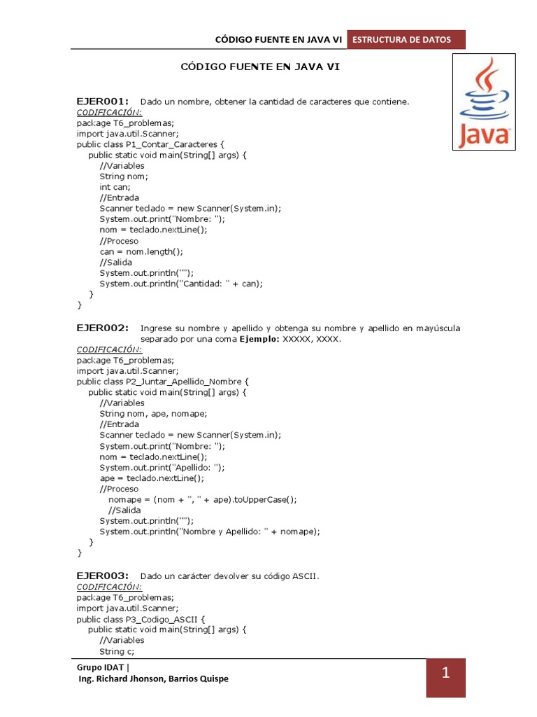 Codigo Fuente en Java Vi | PDF | Ascii | Java (lenguaje de programación)