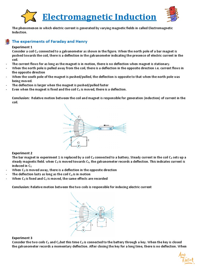 Electromagnetic Induction: The Experiments of Faraday and Henry | PDF ...