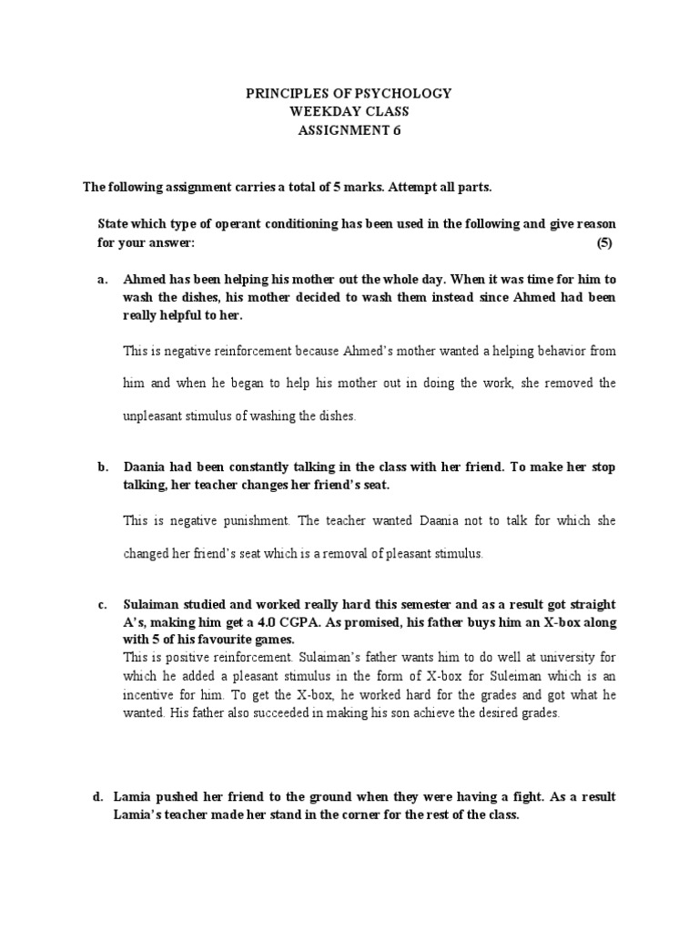 Operant Conditioning Assignment | Download Free PDF | Reinforcement ...