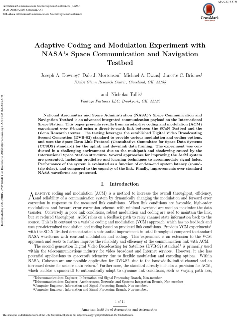 Adaptive Coding And Modulation Experiment With Pdf Software Defined Radio Modulation