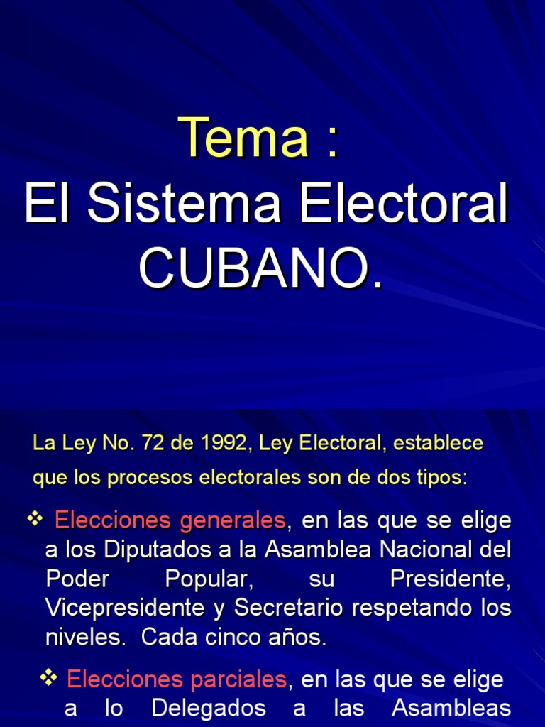 El Sistema Electoral Cubano | PDF | Elecciones | Votación