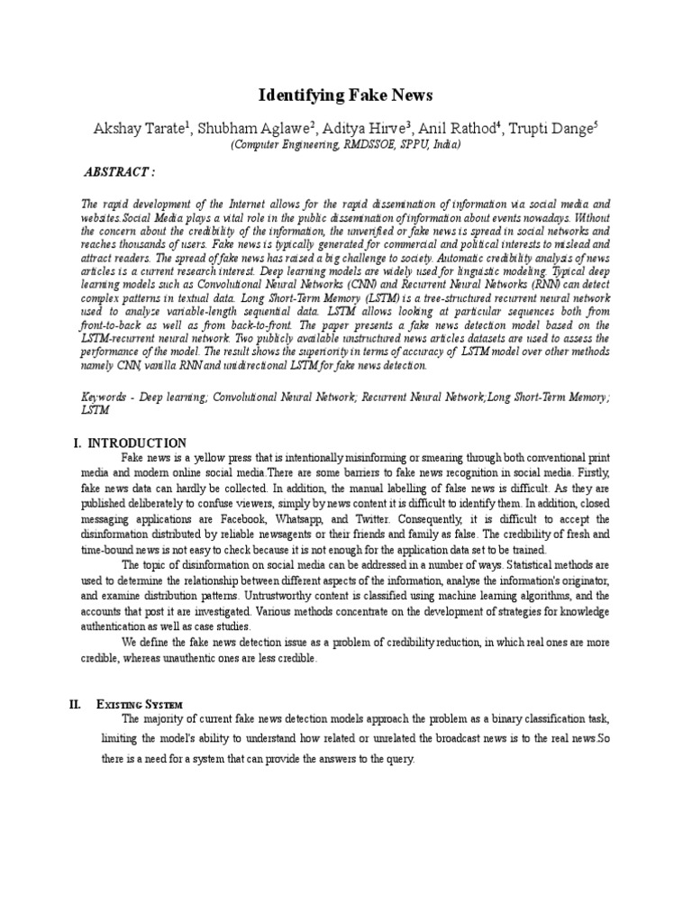 Identifying Fake News | PDF | Support Vector Machine | Statistical ...