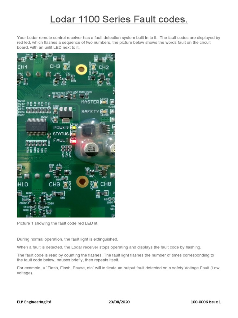 Lodar 1100 Series Fault Codes Guide | PDF