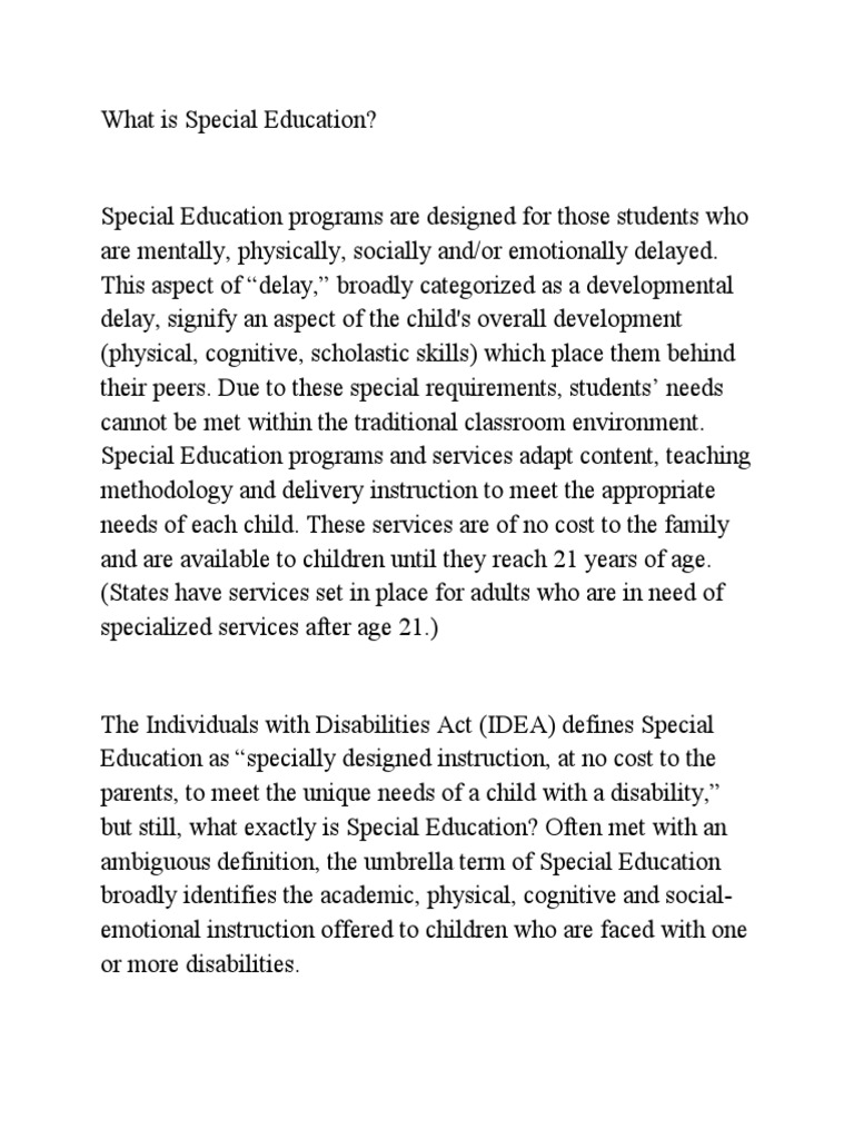 What Is Special Education | Download Free PDF | Special Education ...