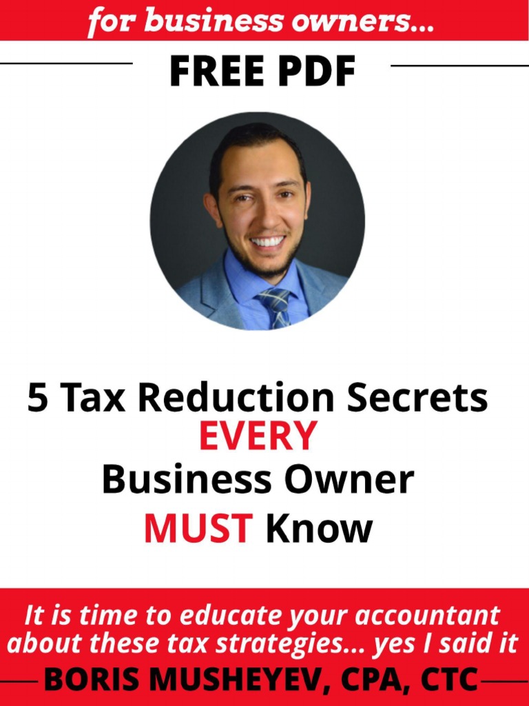 5 Tax Strategies Every Business Owner Must Know Pdf S Corporation