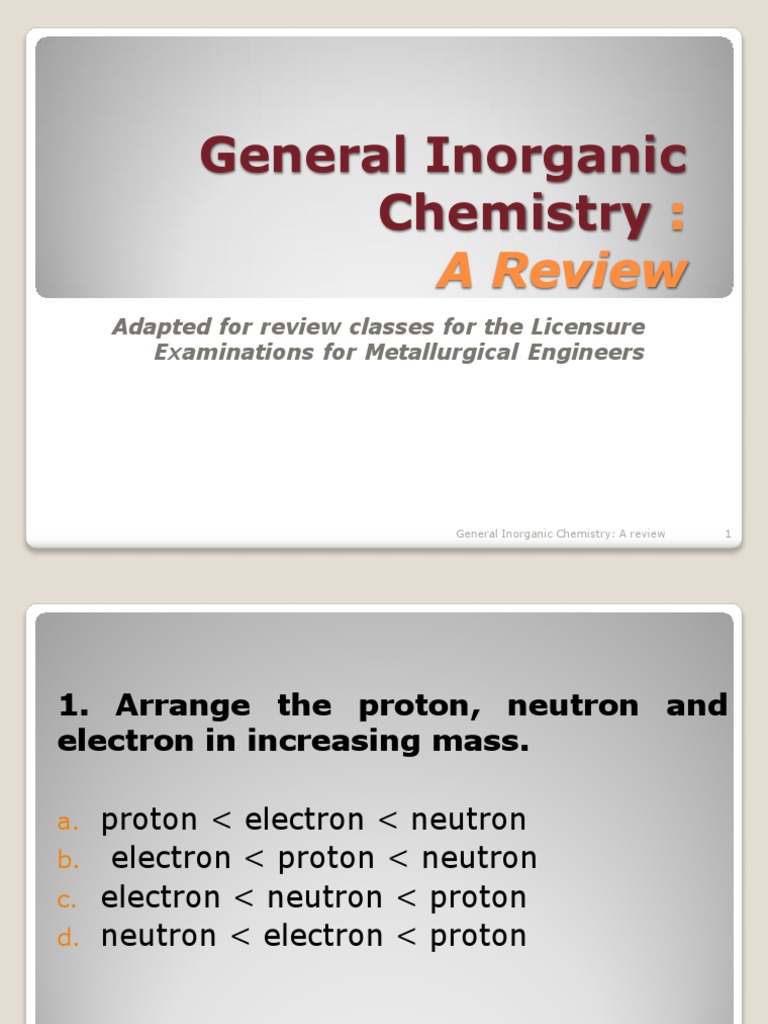 General-Inorganic-Chemistry-Review BY ENGR JANMELL | PDF | Chemical ...