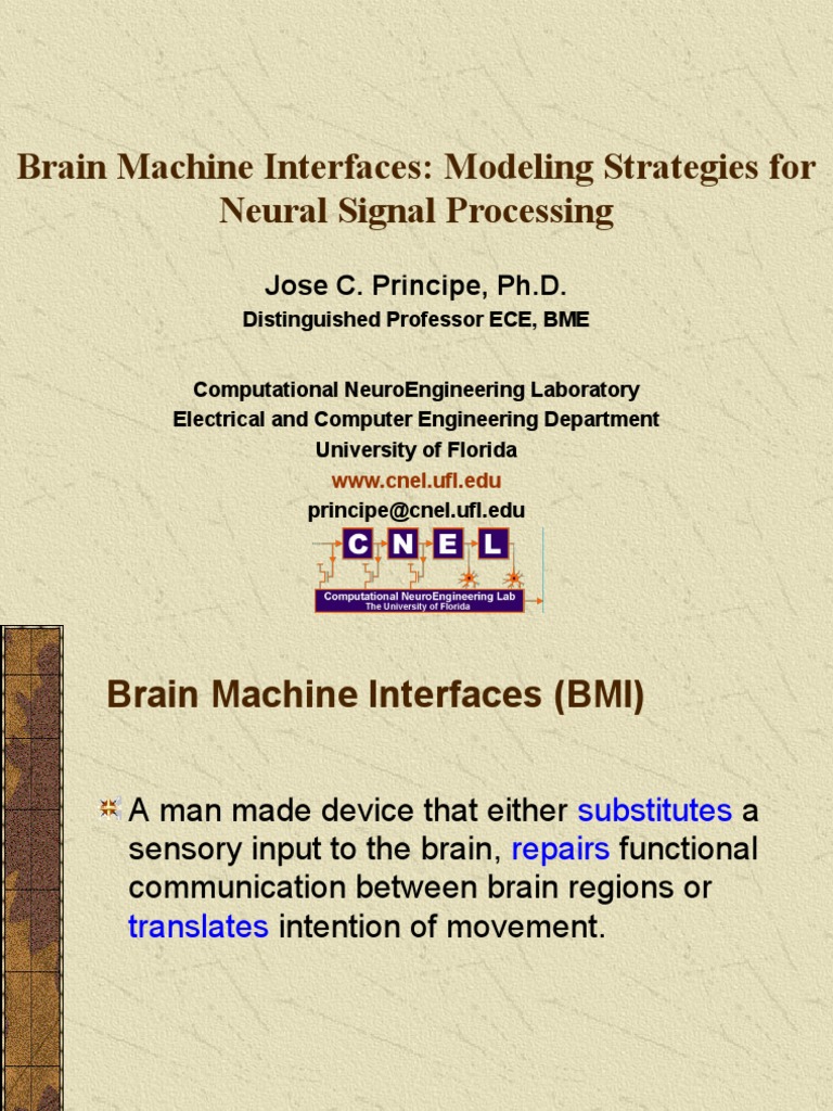 Brain Machine Interfaces: Modeling Strategies For Neural Signal ...