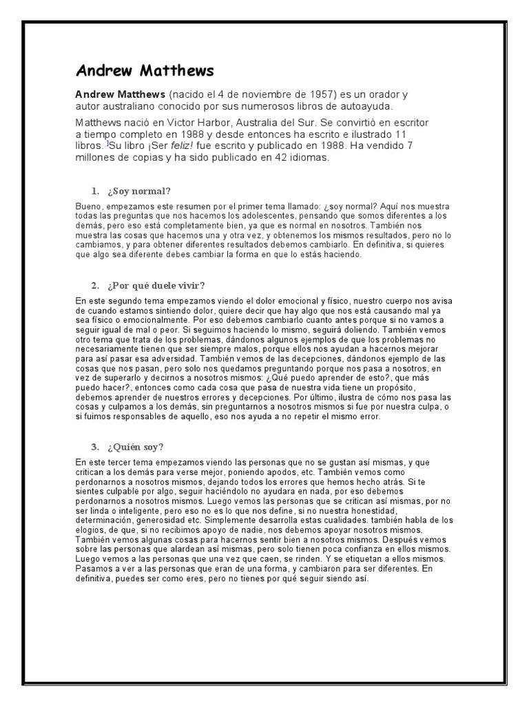 Andrew Matthews | PDF | Vida | Felicidad