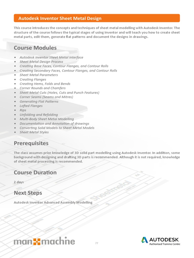 Autodesk Inventor Sheet Metal Design | PDF