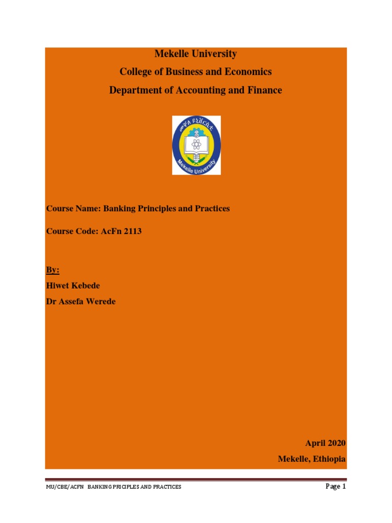 Banking Principles and Practices Overview | PDF | Central Banks | Banks