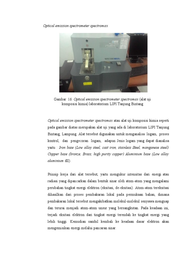 Optical Emission Spectrometer Spectromax | PDF