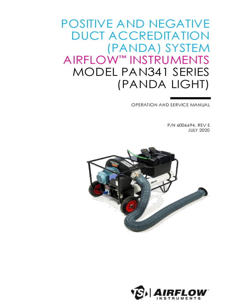 TSI PANDA 341 User Manual | PDF | Duct (Flow) | Metrology