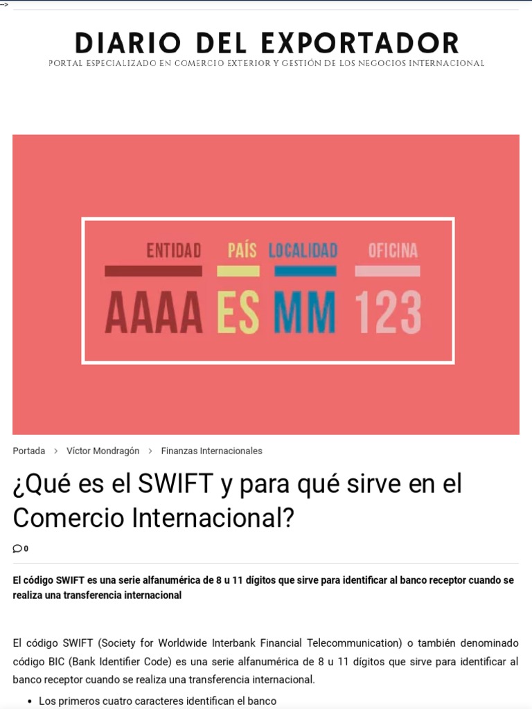 ¿Qué Es El SWIFT y para Qué Sirve en El Comercio Internacional - DIARIO ...