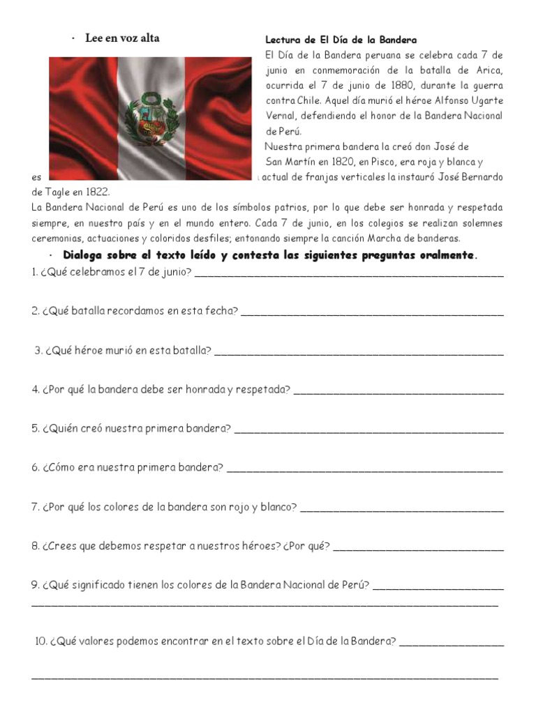 Lectura de El Día de La Bandera | PDF