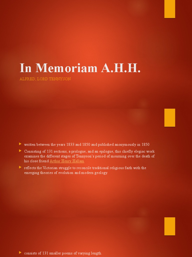 In Memoriam A.H.H.: Alfred, Lord Tennyson | PDF