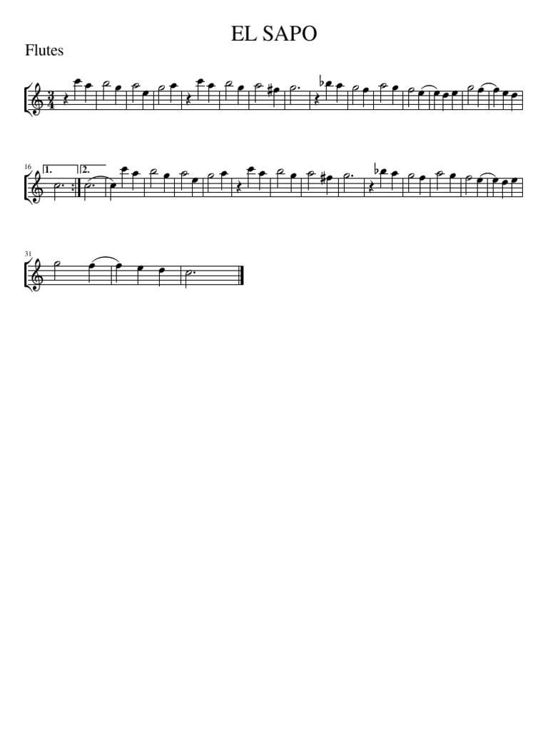 Letras para Flute El Sapo | PDF