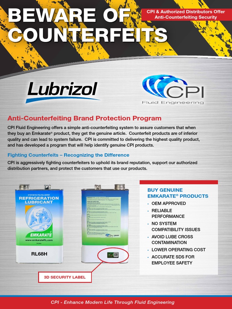 CPI - Emkarate - Anti Counterfeit Flyer - Izon Label | PDF ...