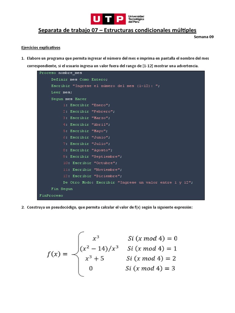 Separata07 Unidad02-1 | PDF | Algoritmos | Science