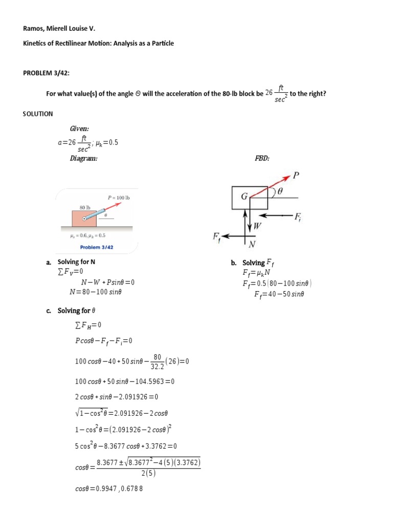 Ramos, Mierell - L2 - Rectilinear Motion (Kinetics) | PDF