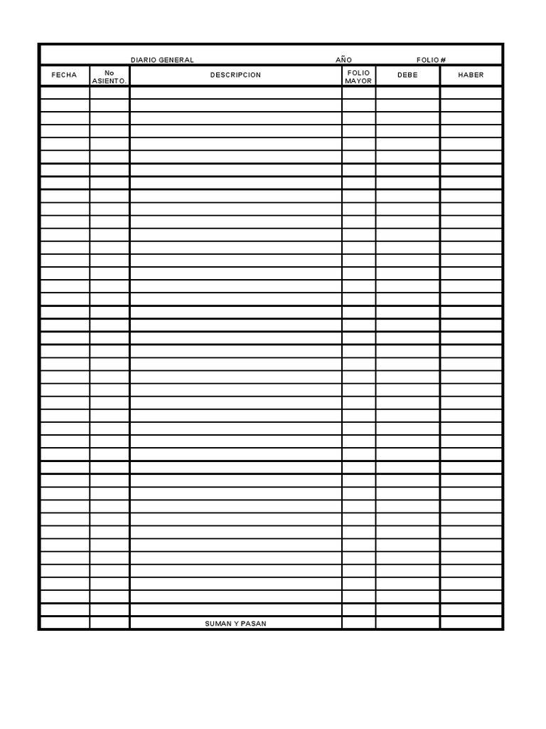 Formatos para Imprimir (Libro Mayor, Tablas T de Mayor, Balanza de ...