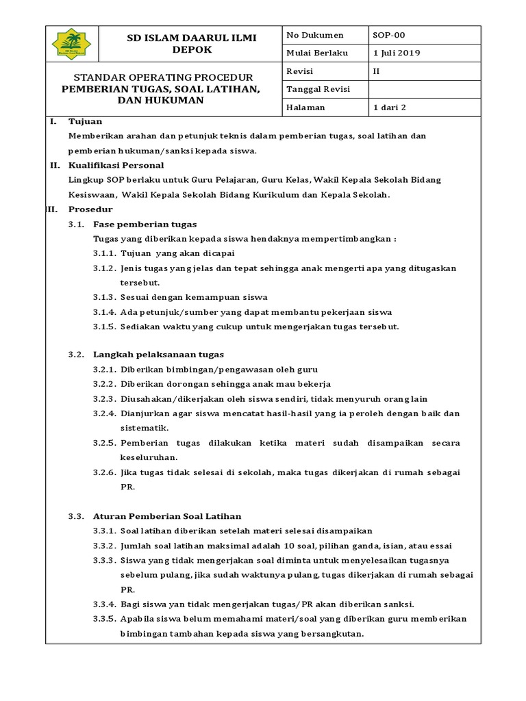 Aturan Pemberian Tugas, Soal Dan Hukuman FIX | PDF